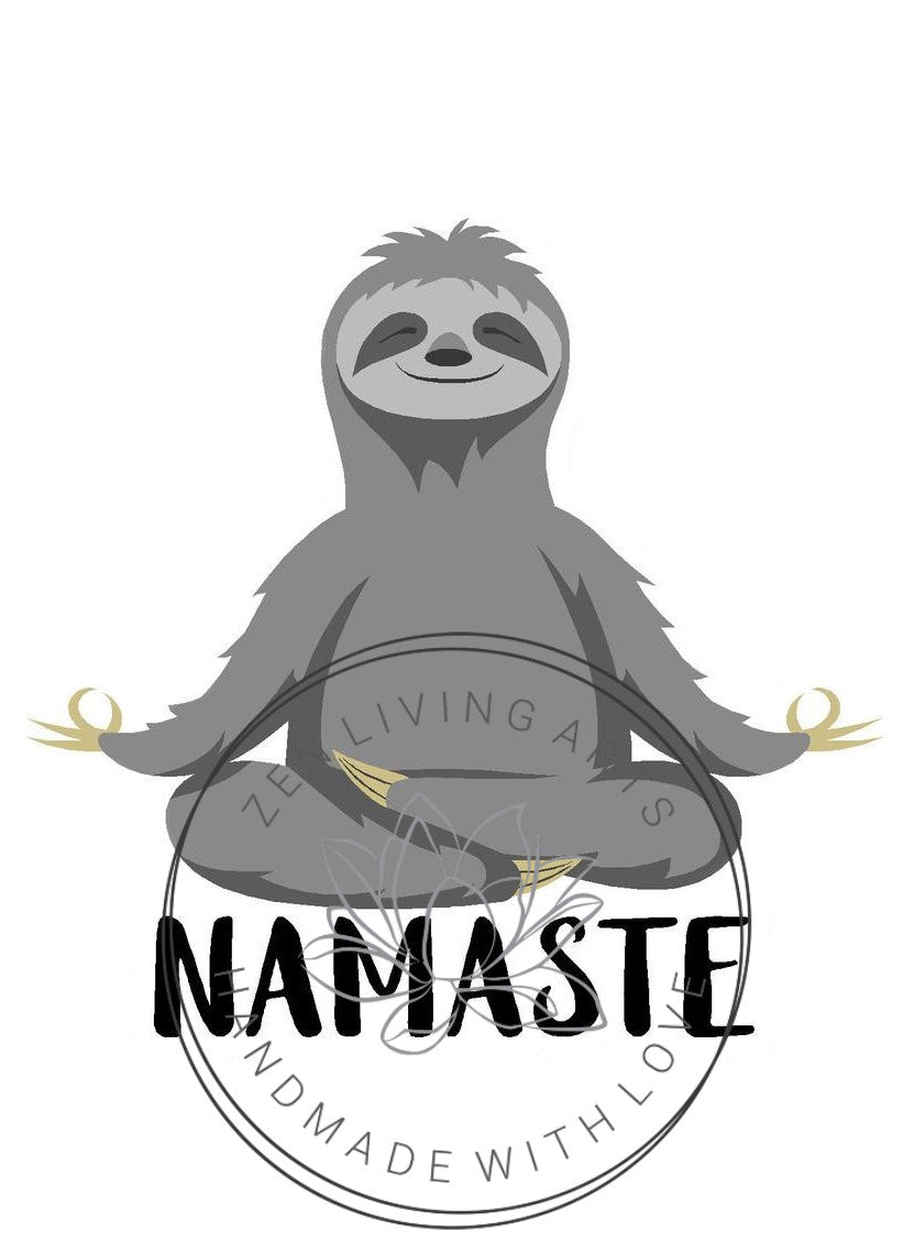 NAMASTE. Meditating Sloth Art Print. Inspirational Greeting Card & Env ...